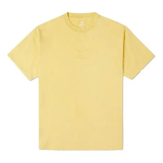 CONVERSE Embroidered Sports Round Neck Short Sleeve - Yellow