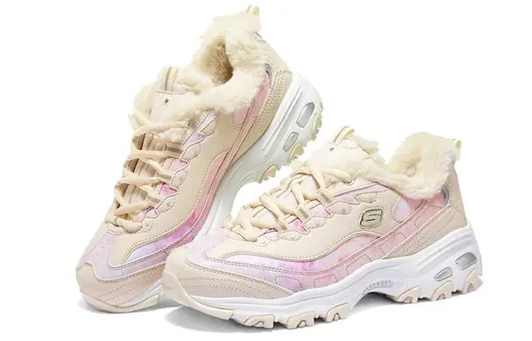 Sketchers D'lites 1.0 Low Top Sneakers - Natural/pink