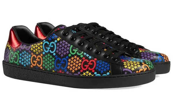 Gucci Ace Gg Supreme Low Psychedelic Sneakers - Black