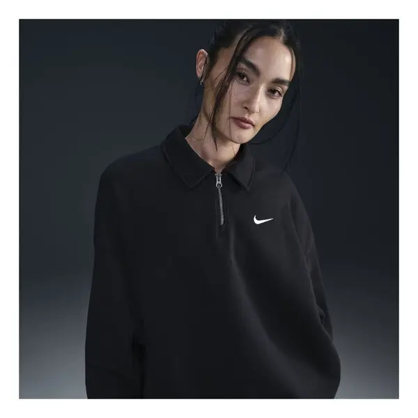 Nike Phoenix Fleece Half Zip - Black/white