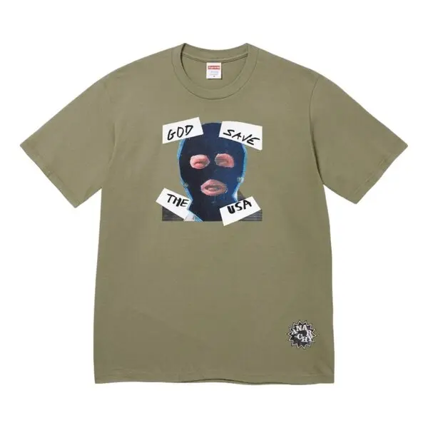Supreme Ss26 God Save Us T-shirt - Light Olive