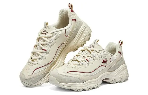Sketchers Dlites 1.0 Sneakers - Beige/burgundy