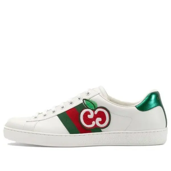 Gucci Ace Low 'gg Apple Patch' Sneakers - White