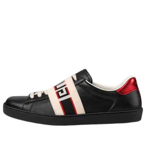 Gucci Webbing Stripe Low Top Sneakers - Black