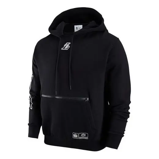 JORDAN Nba Los Angeles Lakers Printing Knit Fleece Pullover - Black