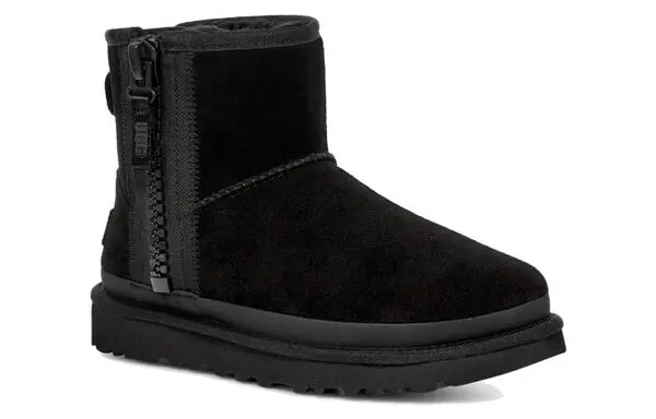 UGG Classic Mini Zipper Tape Logo Boot - Black