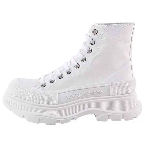 Alexander McQueen Tread Slick Combat Boots - White