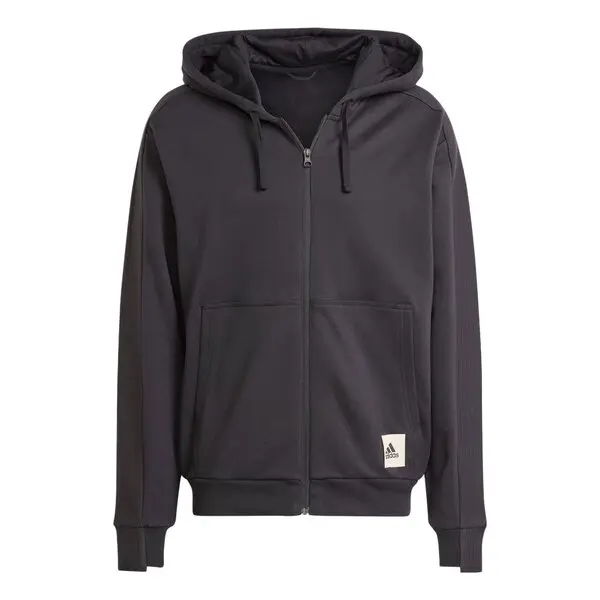 Adidas Lounge French Terry Full-zip Sweatshirt - Black