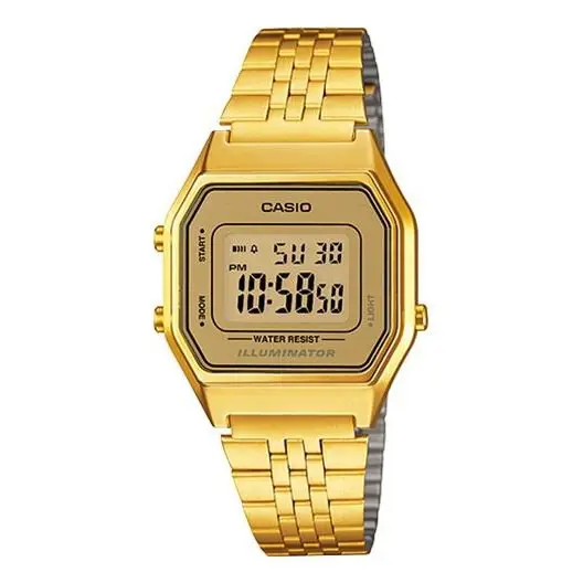 Casio Vintage Digital Steel Link Band Watch - Gold