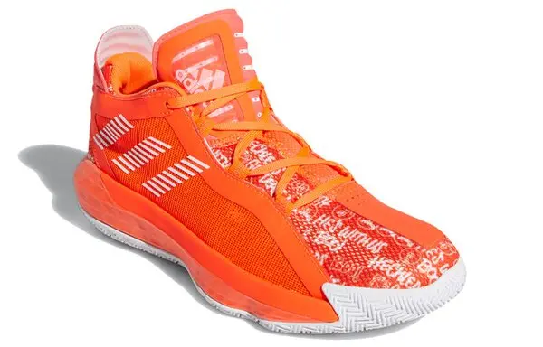 Adidas Dame 6 Athletic Sneakers - Orange/white