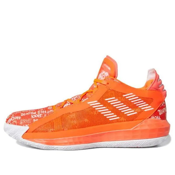 Adidas Dame 6 Athletic Sneakers - Orange/white