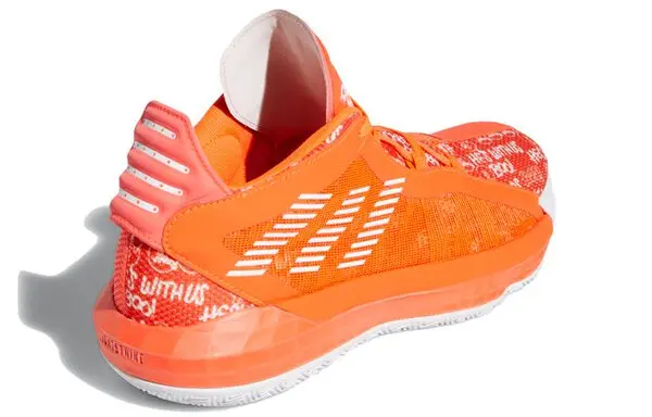 Adidas Dame 6 Athletic Sneakers - Orange/white