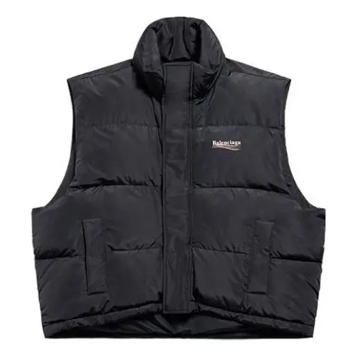 Balenciaga Political Campaign Cocoon Puffer Vest - Black