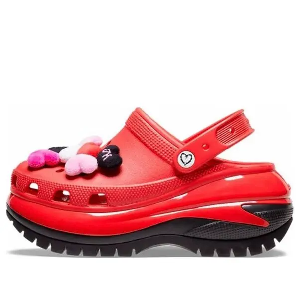 CROCS X Karol G Metal Hearts Platform Clogs - Red/black