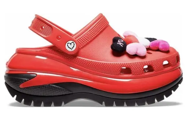 CROCS X Karol G Metal Hearts Platform Clogs - Red/black