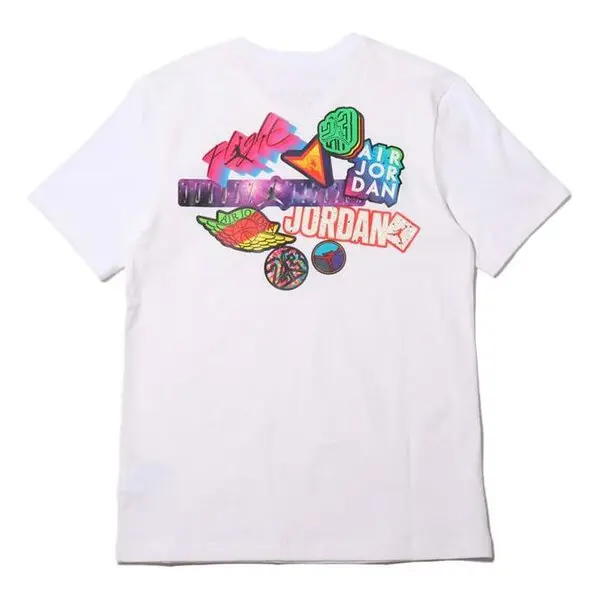 JORDAN All-star Color Label Printing Basketball Short Sleeve - White
