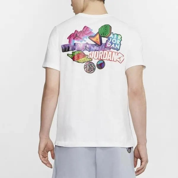 JORDAN All-star Color Label Printing Basketball Short Sleeve - White