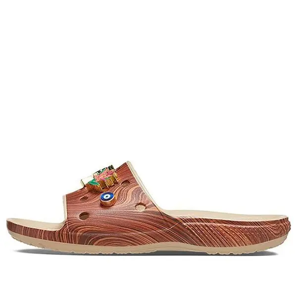 CROCS Sza X Classic Slide "woodgrain - Wood Grain/light Brown