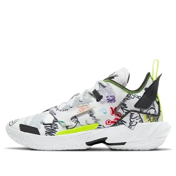 JORDAN Air Why Not Zer0.4 "graffiti" Athletic Sneakers - White