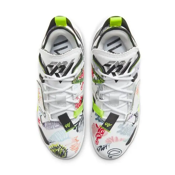 JORDAN Air Why Not Zer0.4 "graffiti" Athletic Sneakers - White