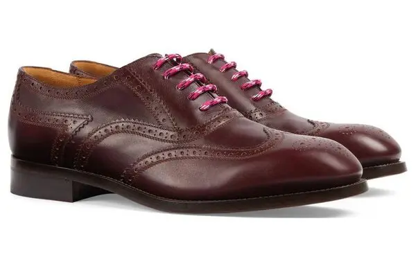 Gucci Leather Lace-up Wingtip Shoes