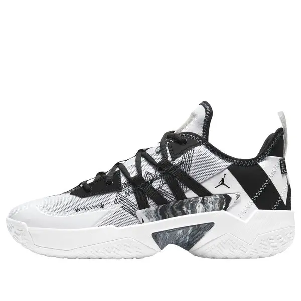 JORDAN One Take 2 "marble" Basketball Sneakers - White/black/grey