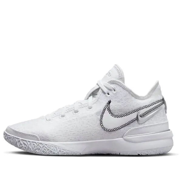 Nike Zoom Lebron Nxxt Gen Low Top Athletic Sneakers - White/metallic Silver/black