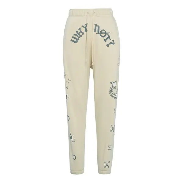 JORDAN Why Not' Alphabet Printing Casual Sports Pants/trousers/joggers Light Yellow - Default Color