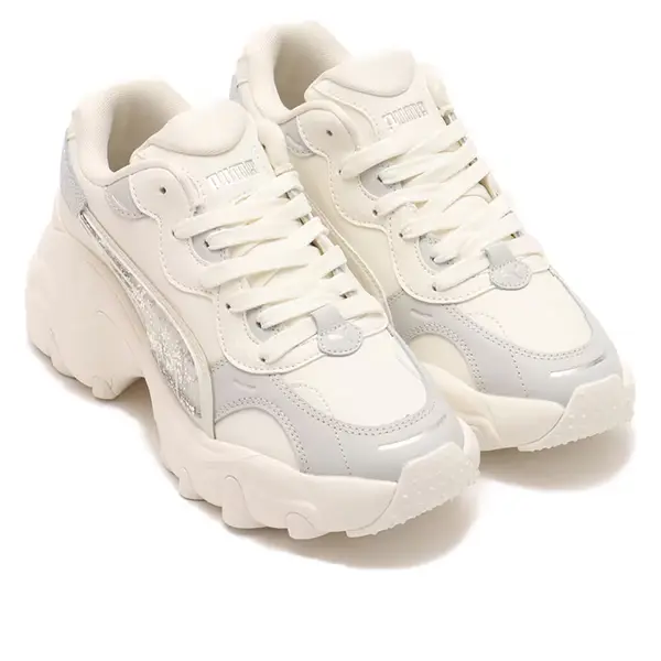PUMA Pulsar Wedge Sequin Sneakers - White