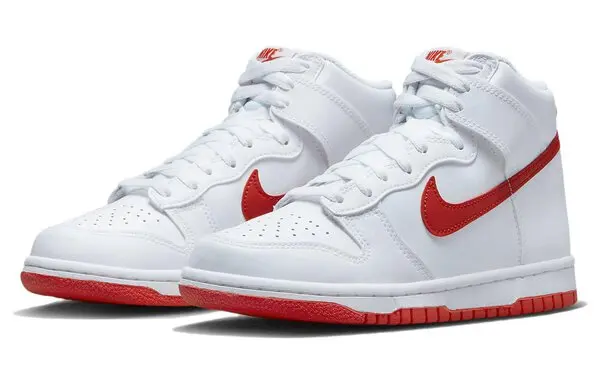 Nike Dunk High Sneakers - White/red