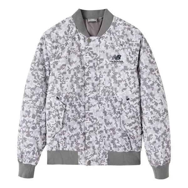 NEW BALANCE Athletic Camouflage Zip-up Jacket - White/grey