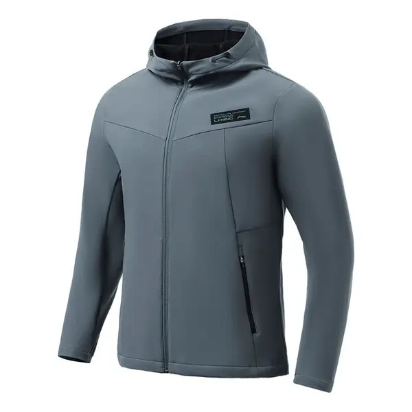 LI-NING Hooded Zip-up Windbreaker Jacket - Grey