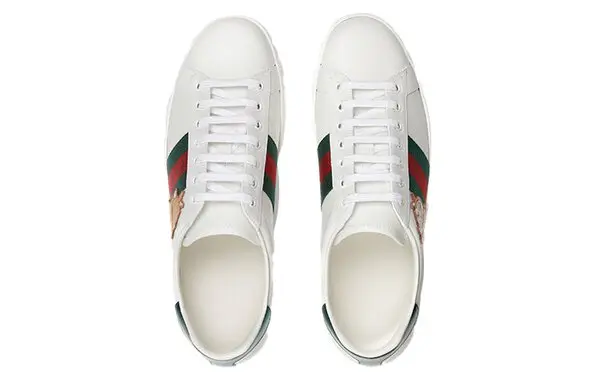 Gucci Ace X Doraemon "ivory Devil Patch" Sneakers - Ivory/green/red