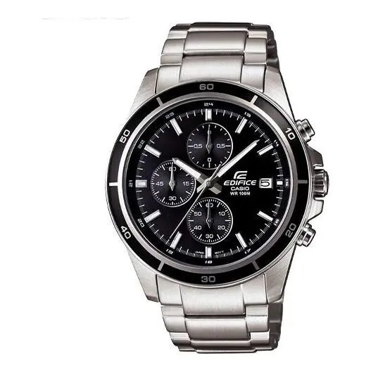 Casio Edifice Serieses Black/silver Black Dialsilver Strap Analog - Blacksilver