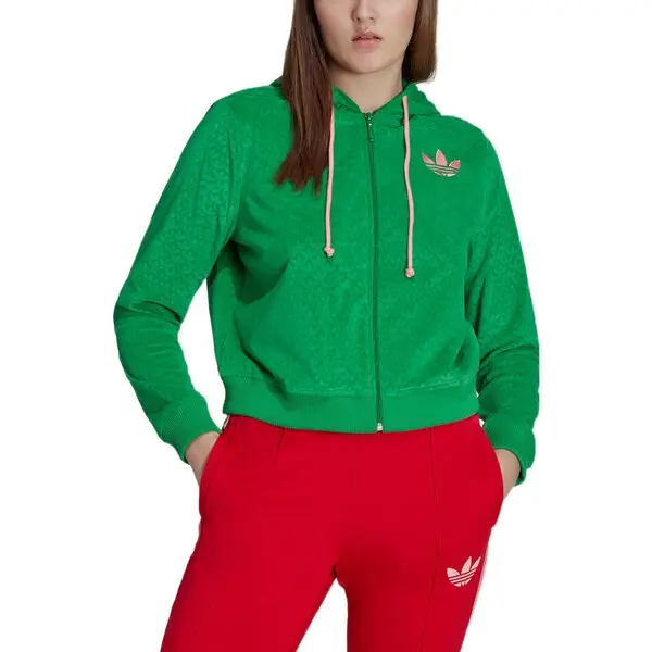 Adidas Adicolor Heritage Now Velour Zip Hoodie - Green