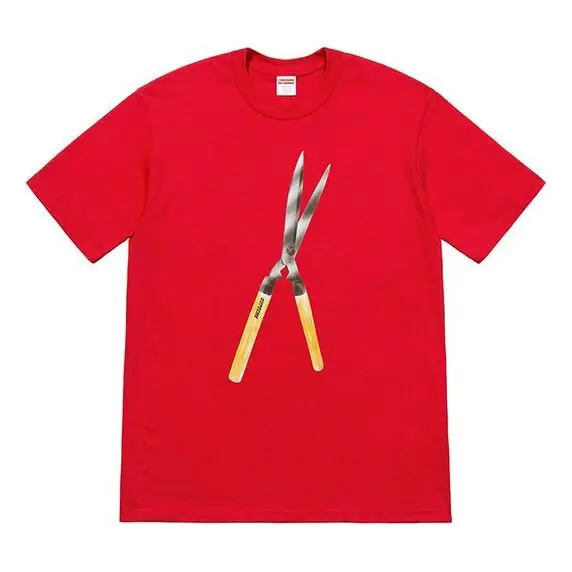 Supreme Ss19 Shears Tee Large Printing Short Sleeve - Red