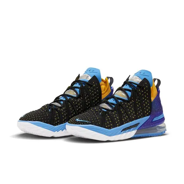 Nike Lebron 18 Ep 'lakers Heritage' Basketball Sneakers - Black/blue/yellow