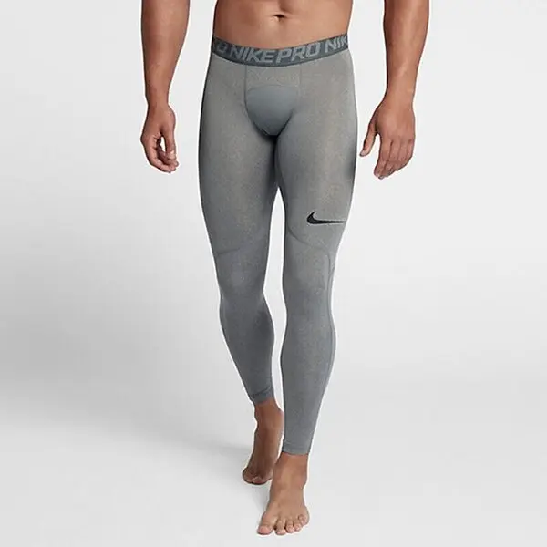 Nike Logo Sports Training Quick Dry Leggings Gray