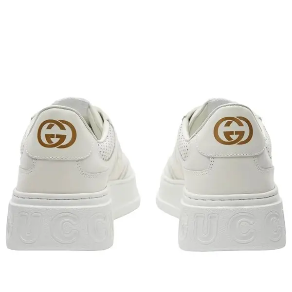 Gucci Gg Embossed Platform Sneakers - White