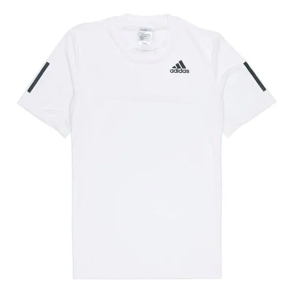 Adidas Solid Color Stripe Sports Breathable T-shirt - Multi-color