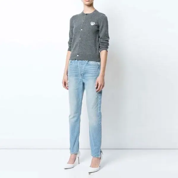Play Comme Des Garcon Emblem Cardigan - Grey