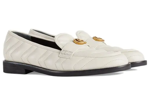 Gucci Quilted Leather Loafers With Double G Detail