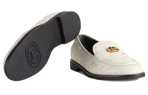 Gucci Quilted Leather Loafers With Double G Detail