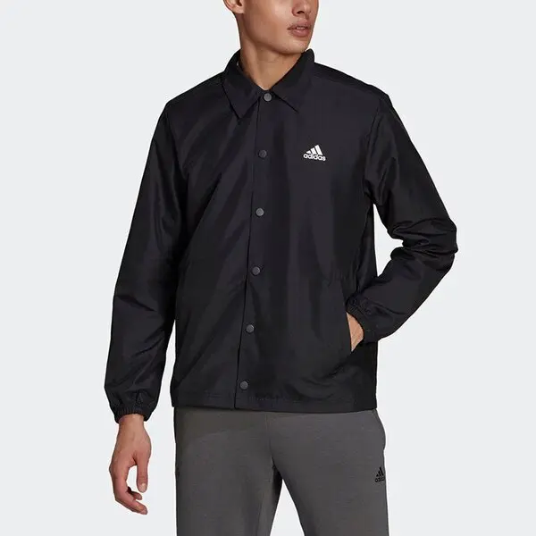Adidas Black Sports Jacket With Graphic Back Print