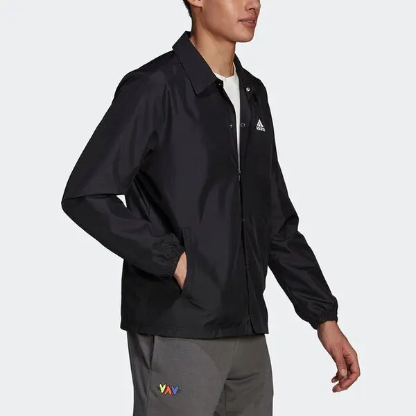 Adidas Black Sports Jacket With Graphic Back Print