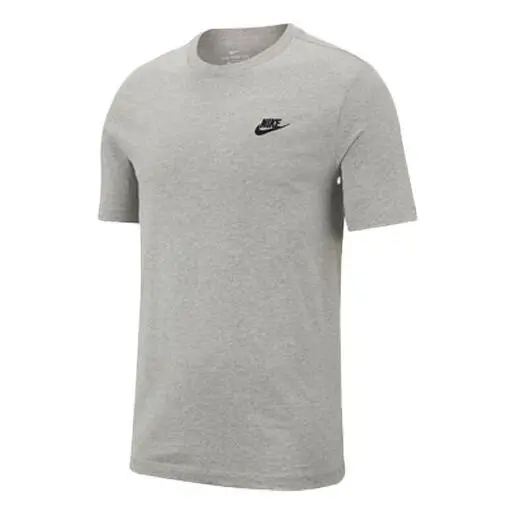 Nike Swoosh Logo Pure Cotton Short Sleeve Gray - Grey
