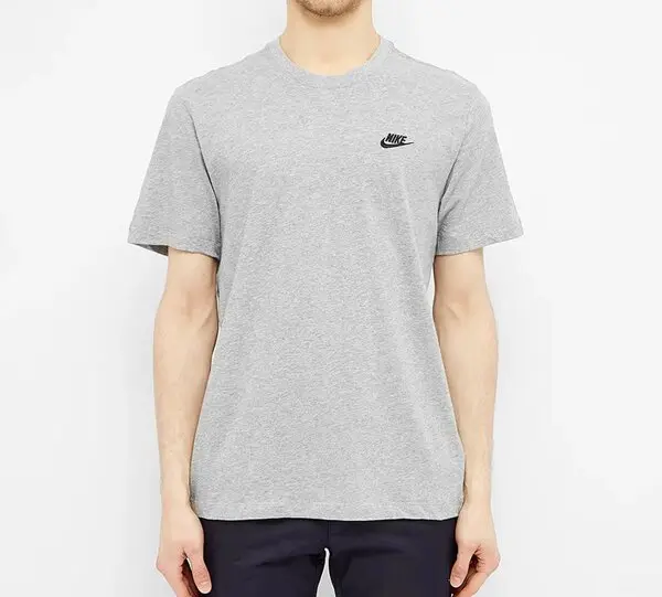 Nike Swoosh Logo Pure Cotton Short Sleeve Gray - Grey