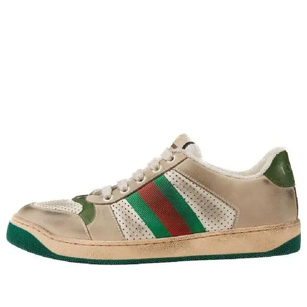 Gucci Screener Leather Sneakers - Cream