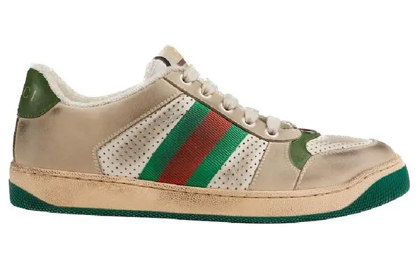 Gucci Screener Leather Sneakers - Cream