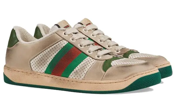Gucci Screener Leather Sneakers - Cream